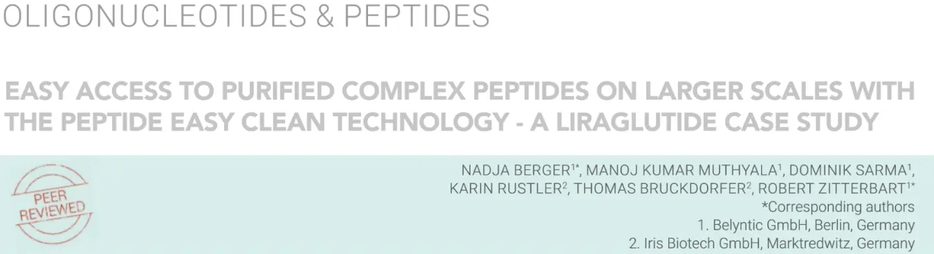 Blog - Easy access to purified complex peptides on larger scales with the peptide easy clean ...